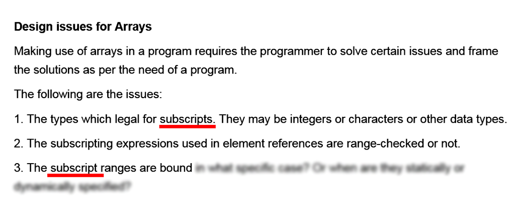 Solved PROGRAMMING LANGUAGE CONCEPTS Considering the | Chegg.com