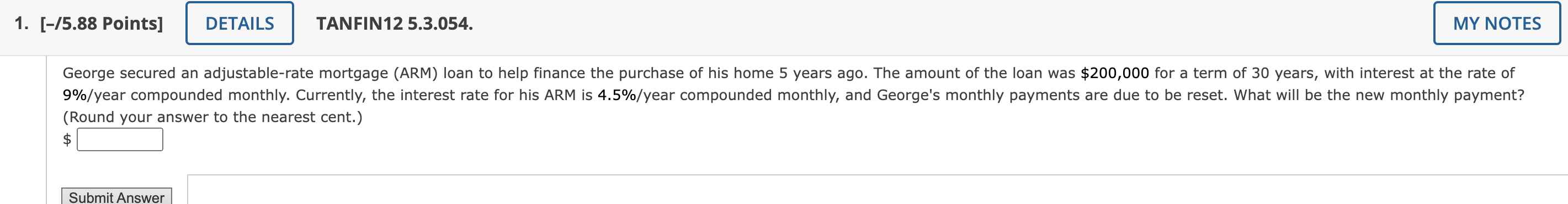 Solved (Round your answer to the nearest cent.) $ | Chegg.com