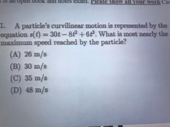 Solved A particle's curvilinear motion is represented by the | Chegg.com