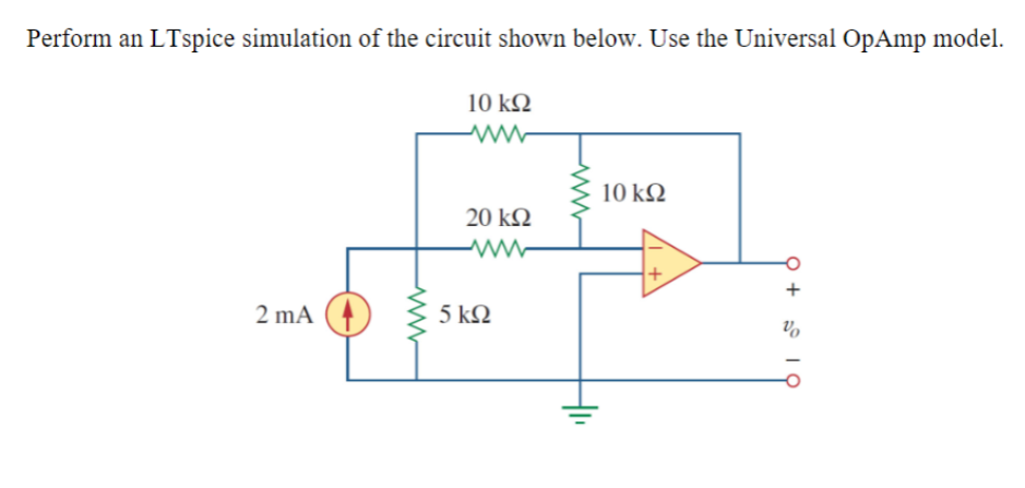 Solved Perform an LTspice simulation of the circuit shown | Chegg.com