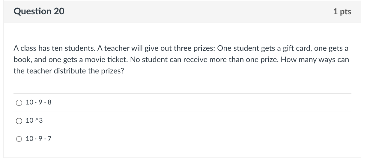 Solved A class has ten students. A teacher will give out | Chegg.com