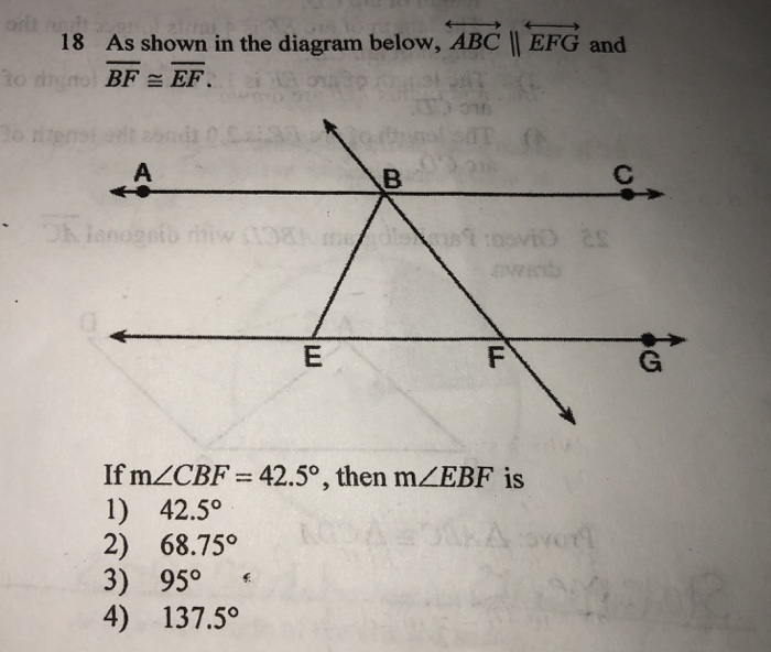 Solved 18 As shown in the diagram below, ABC |EFG and BF EF | Chegg.com