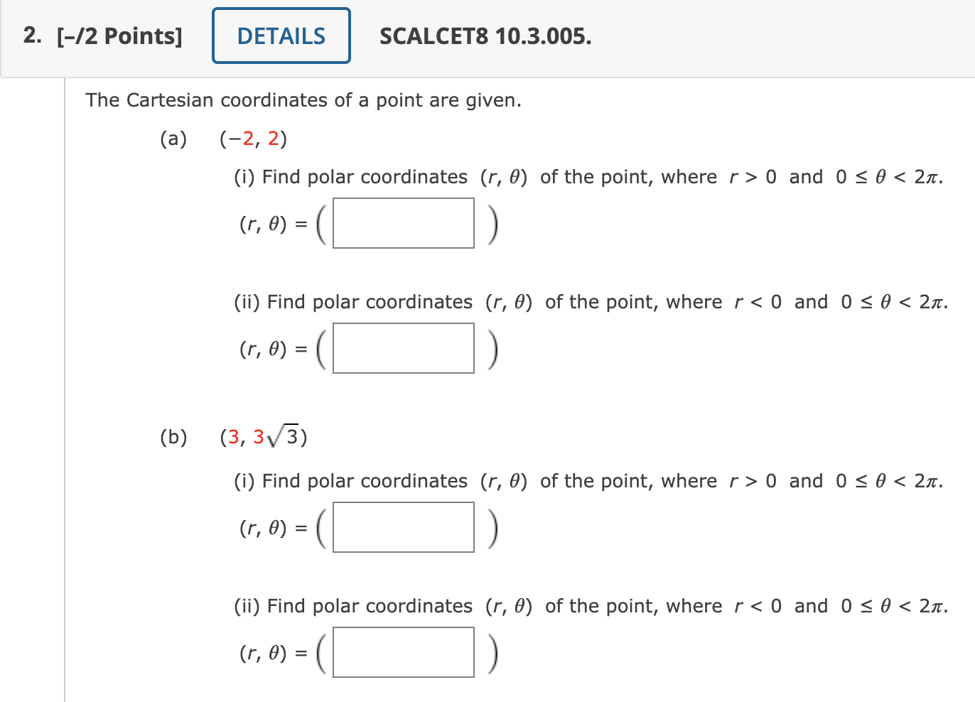 Solved The Cartesian Coordinates Of A Point Are Given a Chegg