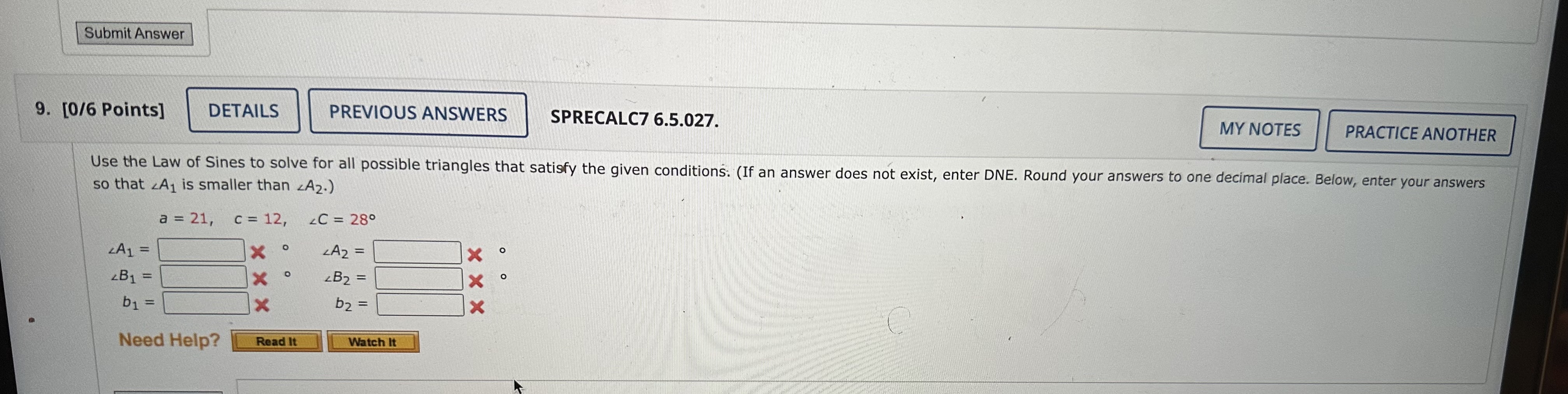 Solved so that ∠A1 is smaller than ∠A2.) | Chegg.com