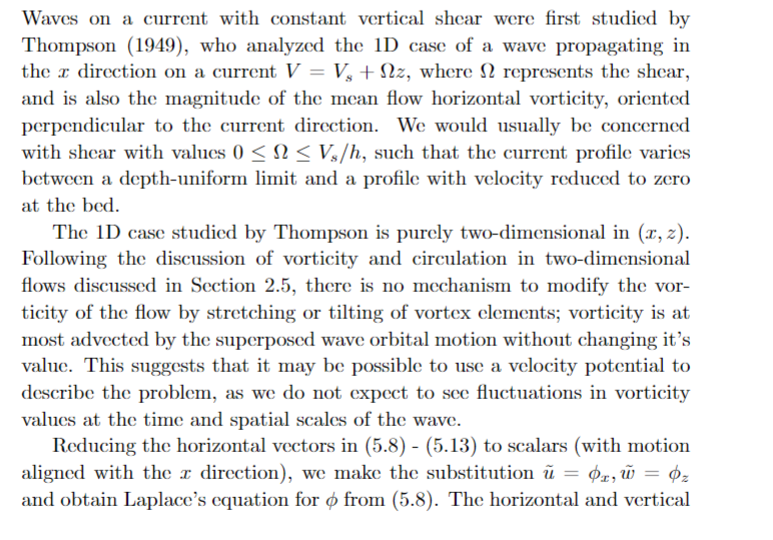 Solved Waves on a current with constant vertical shear were | Chegg.com