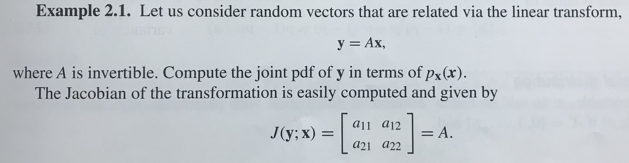 Solved Example 2.1. Let us consider random vectors that are | Chegg.com