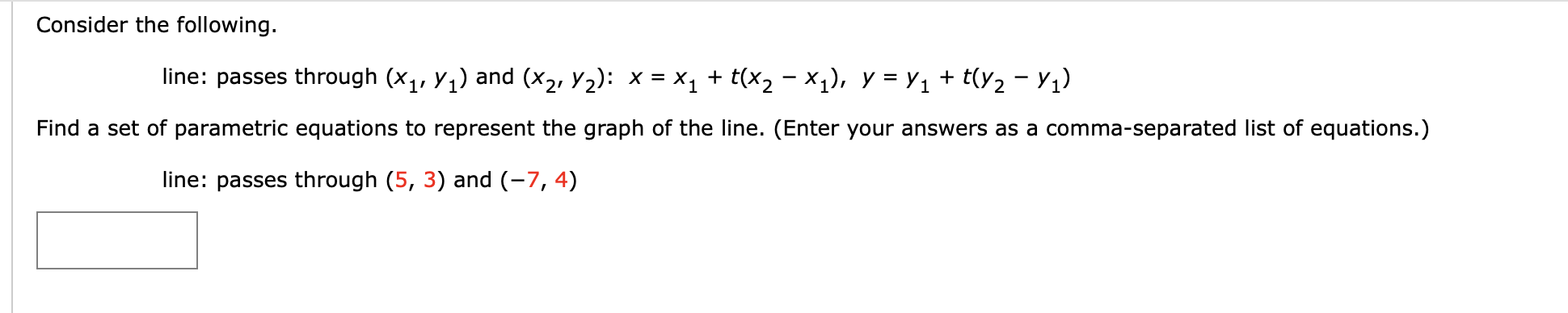 Solved Consider the following.line: passes through (x1,y1) | Chegg.com