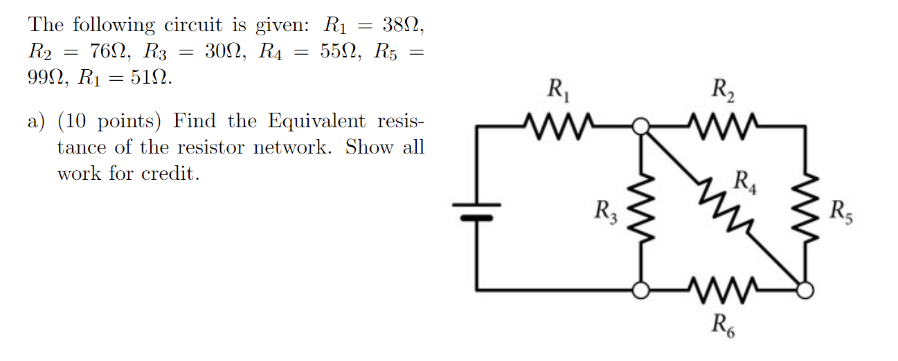 Solved The following circuit is given: R1=38Ω, | Chegg.com