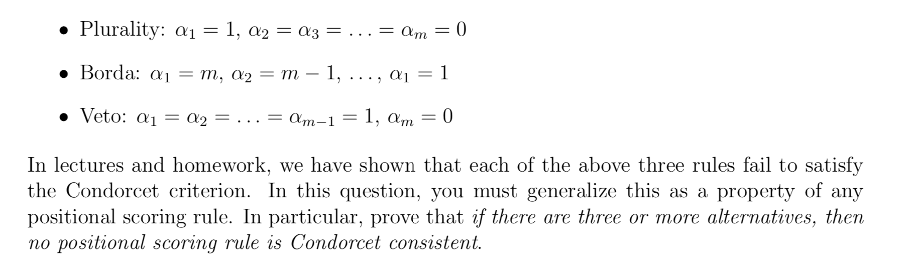 Solved Problem 6. We have seen several positional scoring | Chegg.com