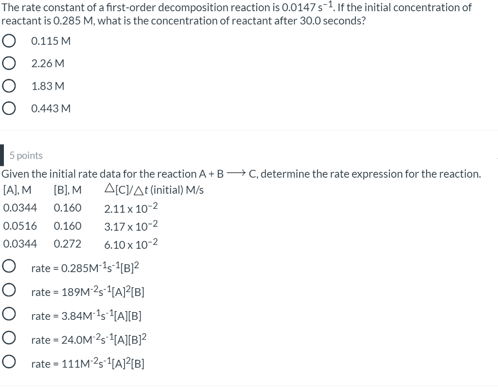Solved The rate constant of a first-order decomposition | Chegg.com