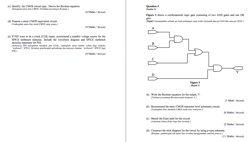 Solved Question 3 Soalan 3 (c) Identify the CMOS circuit | Chegg.com