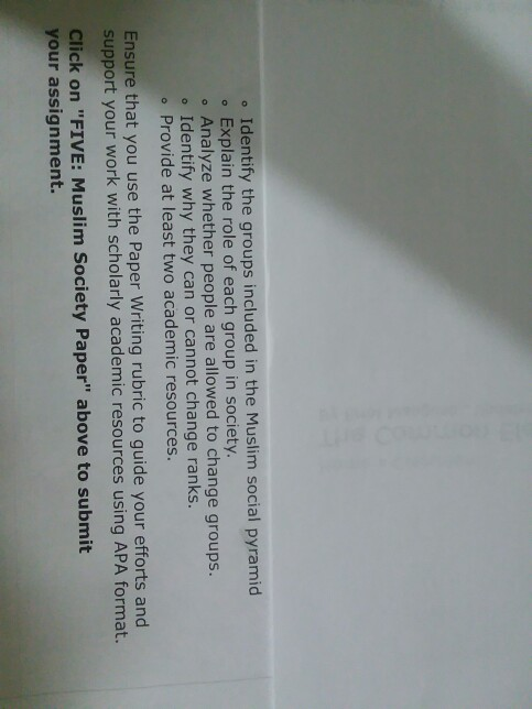 Solved Identify the groups included in the Muslim social | Chegg.com