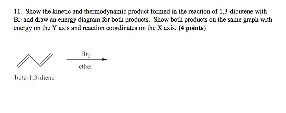Solved 11. Show the kinetic and thermodynamic product formed | Chegg.com