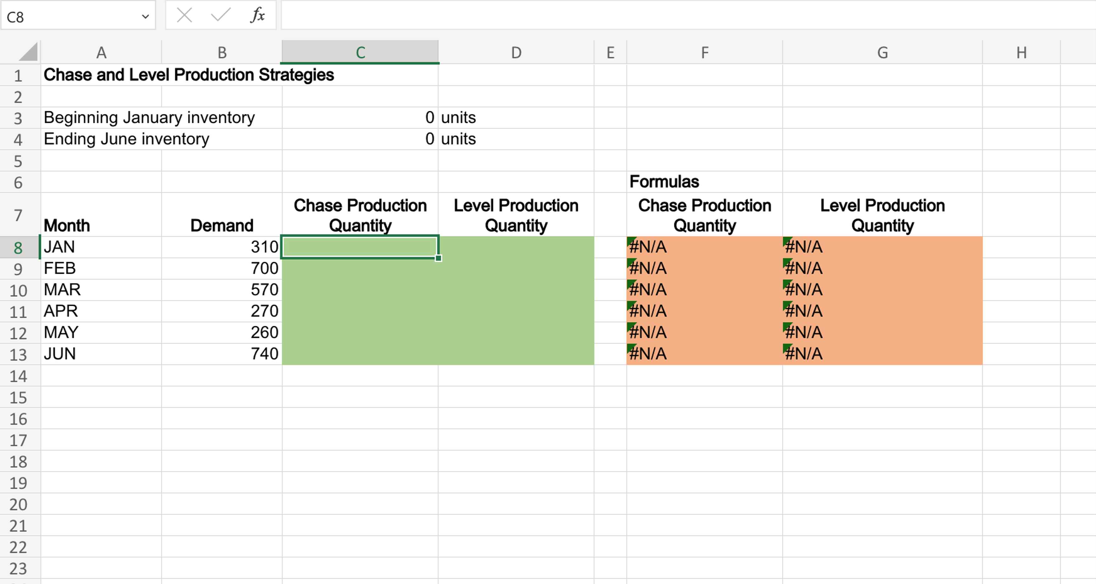 Solved Chase and Level Production Strategies Answer the | Chegg.com