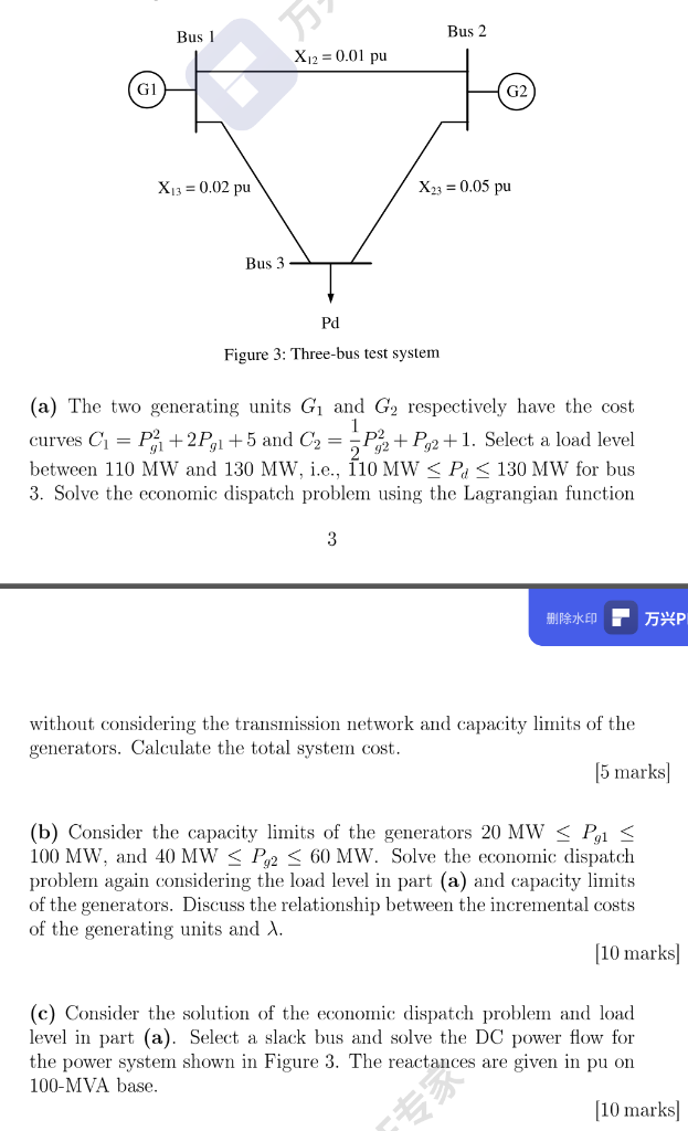 Solved Consider the single-line diagram of the three-bus | Chegg.com