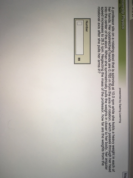 Solved iversity Physics A professor sits on a rotating stool | Chegg.com