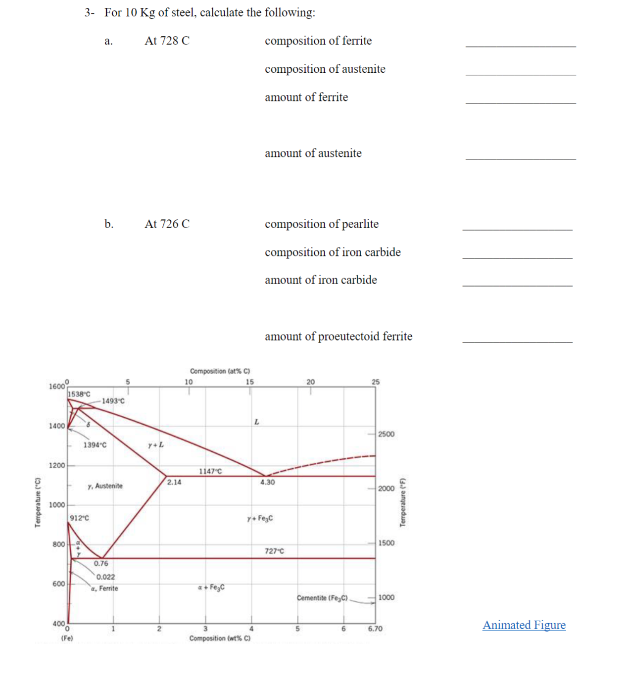 Solved 3- For 10Kg of steel, calculate the following: a. At | Chegg.com