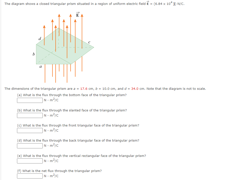 Solved The diagram shows a closed triangular prism situated | Chegg.com