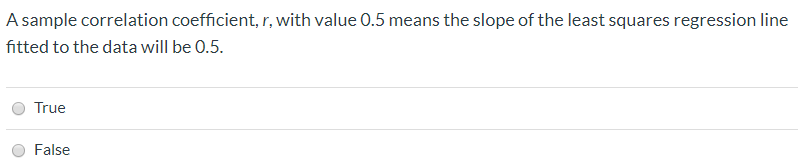 Solved A sample correlation coefficient, r, with value 0.5 | Chegg.com
