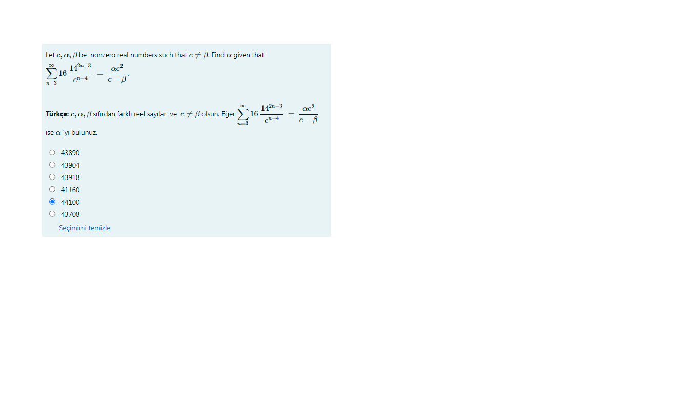 Solved Let c,α,β be nonzero real numbers such that c =β. | Chegg.com