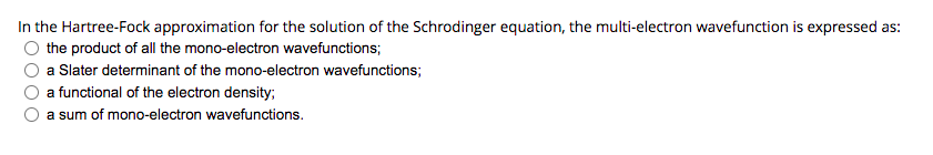 Solved In the Hartree-Fock approximation for the solution of | Chegg.com