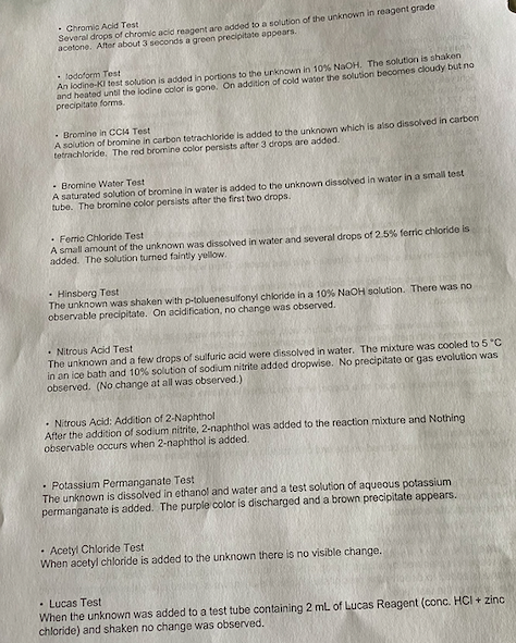 Solved Identification of Organic Compounds - Laboratory | Chegg.com