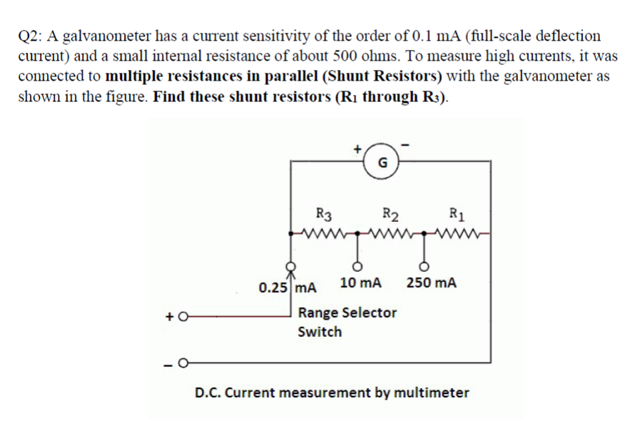 Solved Q2: A galvanometer has a current sensitivity of the | Chegg.com
