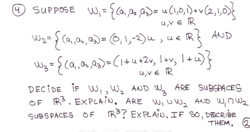 Solved 4,VER =} a,, © Suppose W, = {(0,0,0.9)= | Chegg.com