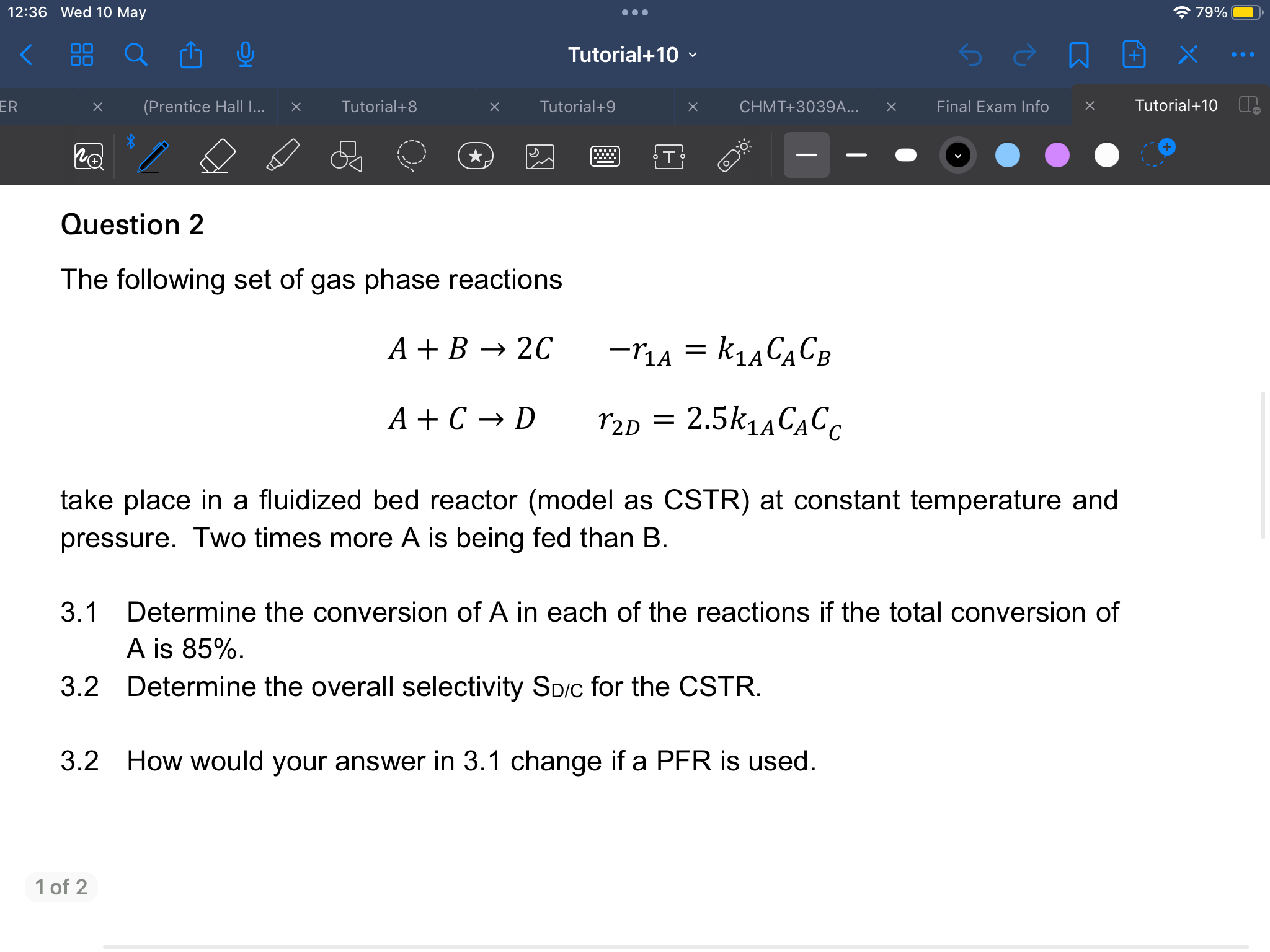 Solved The following set of gas phase reactions | Chegg.com