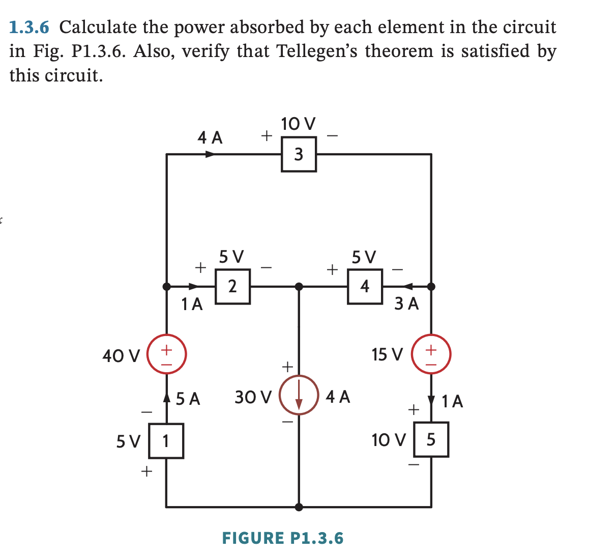 Solved 1.3.6 ﻿Calculate the power absorbed by each element | Chegg.com