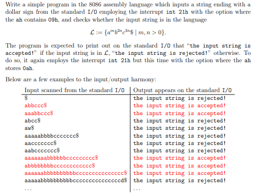 Write a simple program in the 8086 assembly language | Chegg.com