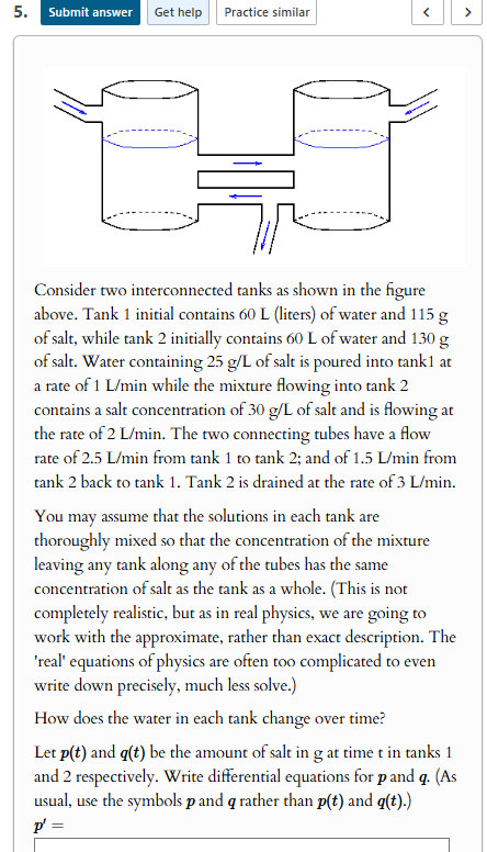 Solved Consider two interconnected tanks as shown in the | Chegg.com