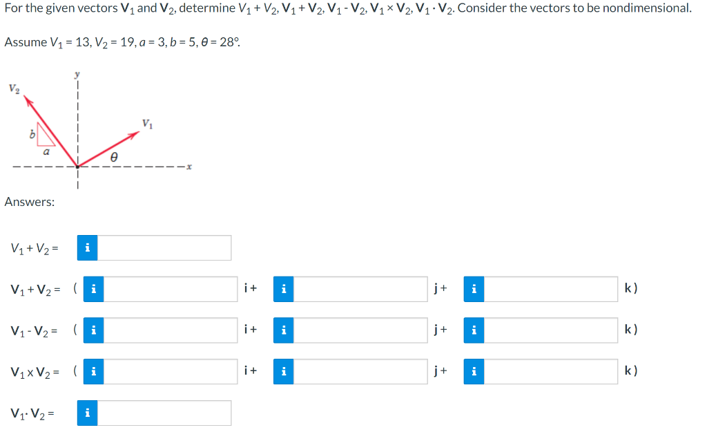 Solved For The Given Vectors V1 And V2 Determine V1 V2 1179
