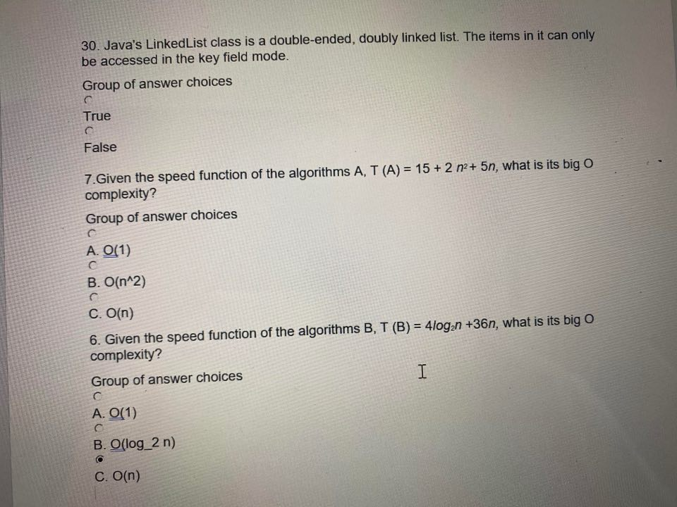 Solved 30. Java's LinkedList class is a double-ended, doubly | Chegg.com