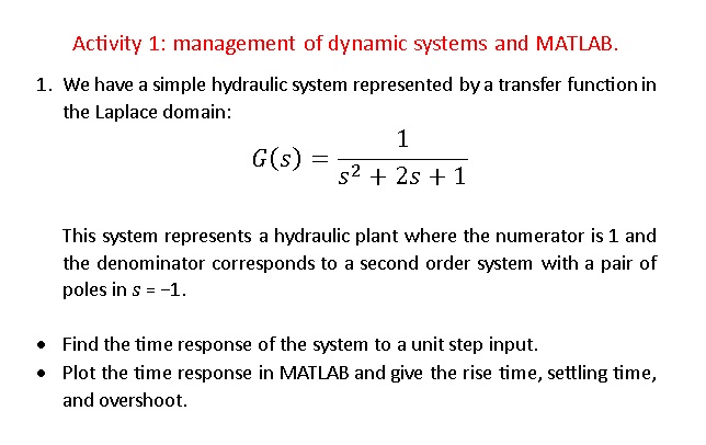 Solved Activity 1: management of dynamic systems and | Chegg.com