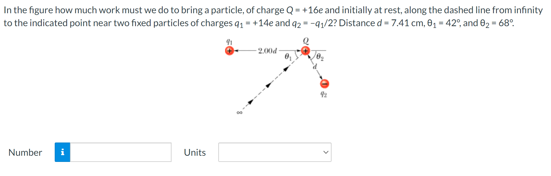 Solved In the figure how much work must we do to bring a | Chegg.com