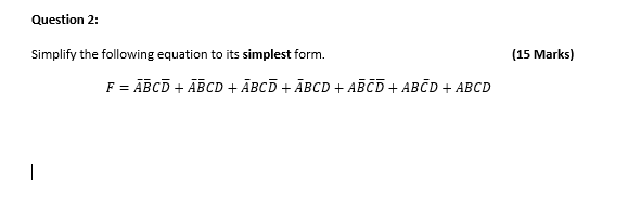 Solved Simplify the following equation to its simplest form. | Chegg.com