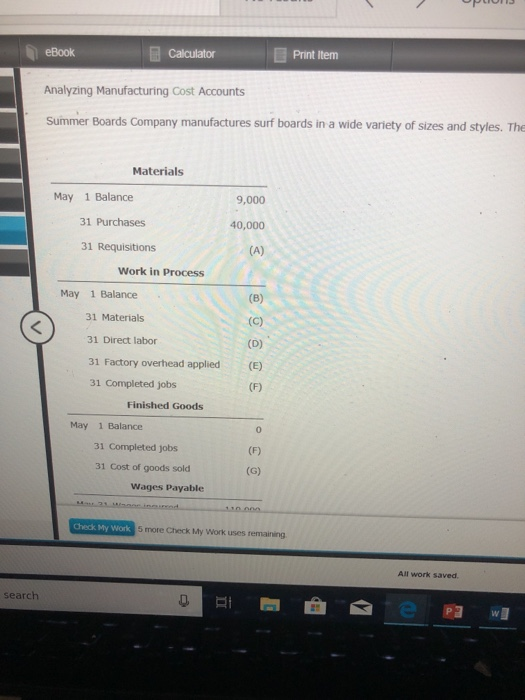 Solved eBook Calculator Print Item Analyzing Manufacturing | Chegg.com