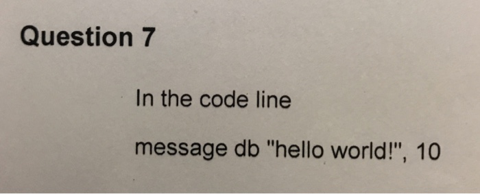 Solved In The Code Line Message Db Hello World 10