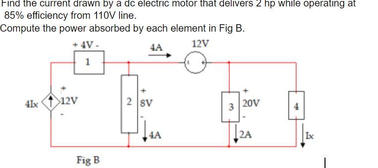 Solved Find the current drawn by a dc electric motor that | Chegg.com