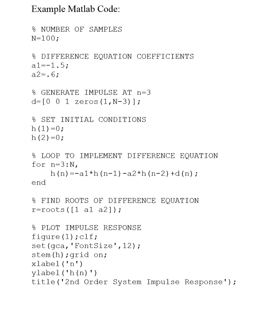 Solved Part 1-Impulse Response (a) Calculate (by hand) the | Chegg.com