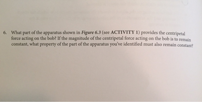 Solved What part of the apparatus shown in Figure 6.3 (see | Chegg.com