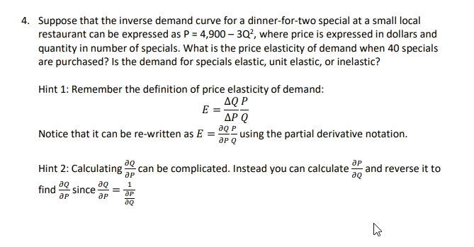 Solved Suppose that the inverse demand curve for a | Chegg.com