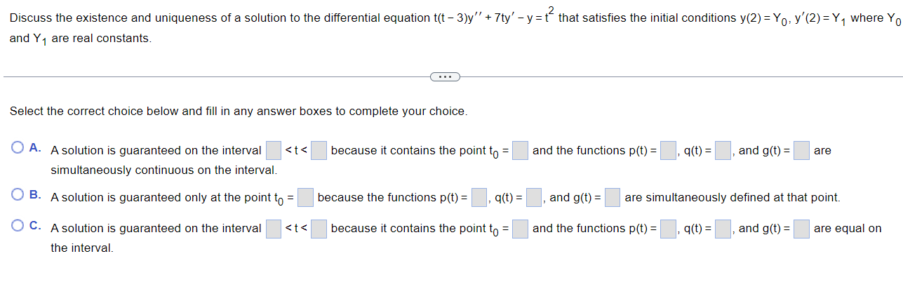 Solved Discuss the existence and uniqueness of a solution to | Chegg.com