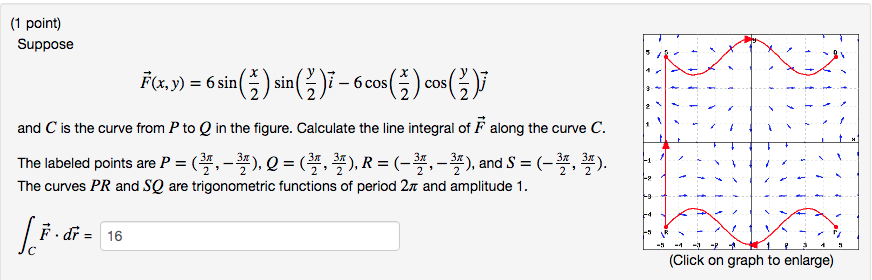 Solved (1 point) Suppose F(x,y) = 6 sin( ) sin( ):-6 cosG ) | Chegg.com