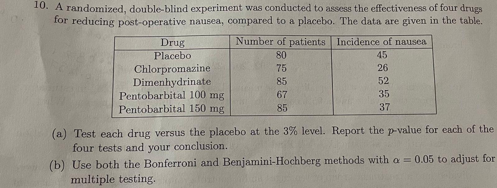 solved-10-a-randomized-double-blind-experiment-was-chegg