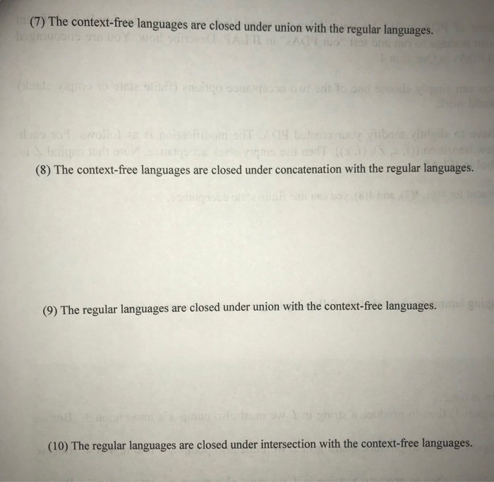 Solved (7) The context-free languages are closed under union | Chegg.com