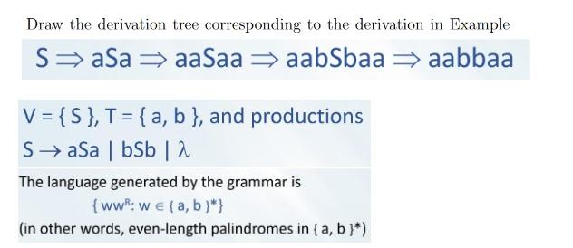 Solved Draw the derivation tree corresponding to the | Chegg.com