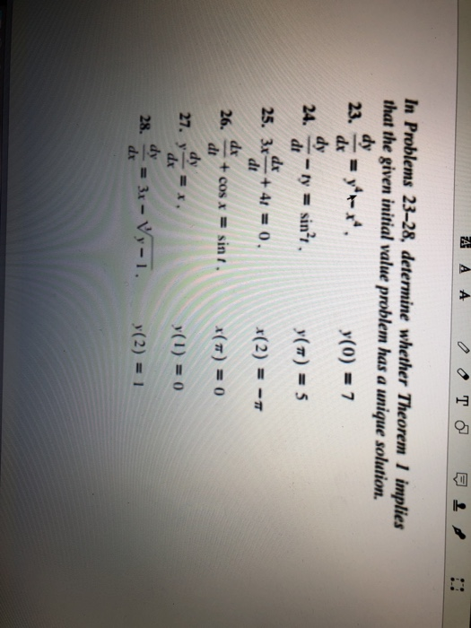 Solved In Problems 23-28, determine whether Theorem 1 | Chegg.com Solved In Problems 23-28, determine whether Theorem 1 | Chegg.com