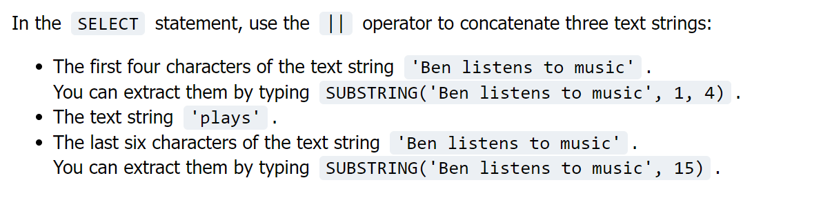 Solved Rewrite the query SELECT OVERLAY('Ben listens to | Chegg.com